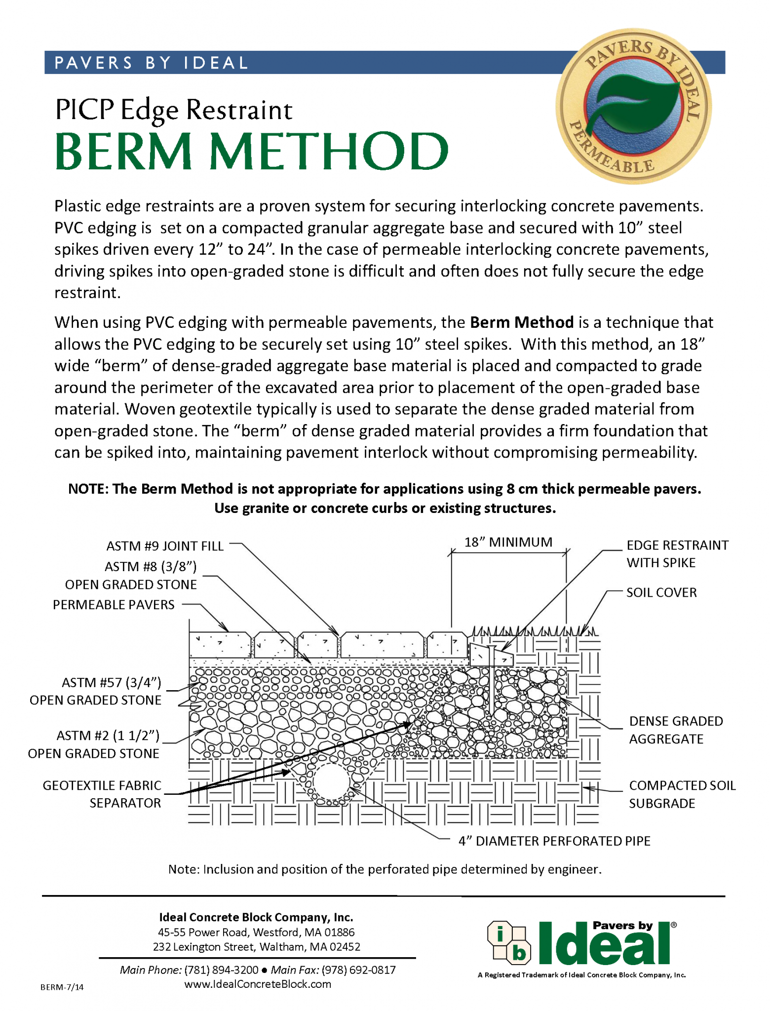 PICP Berm Method Installation Guide - Ideal Block